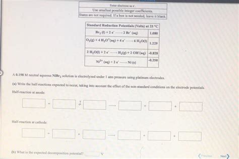 Solved Enter Electrome Use Smallest Possible Integer