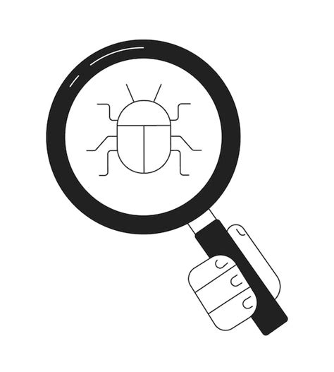 premium vector finding bugs in code black and white concept vector