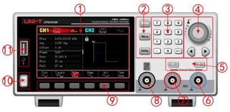 UNI T UTG X Function Arbitrary Waveform Generator Channel MHz TEquipment