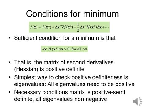 ppt optimality conditions for unconstrained optimization powerpoint