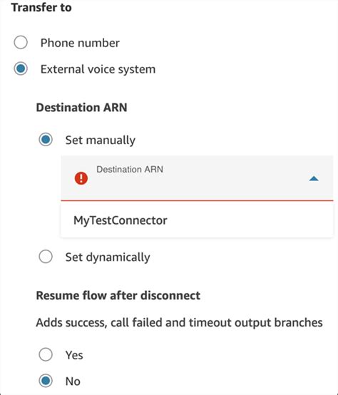 Configure A Flow To Route Calls From Amazon Connect To Your External Enterprise Voice System