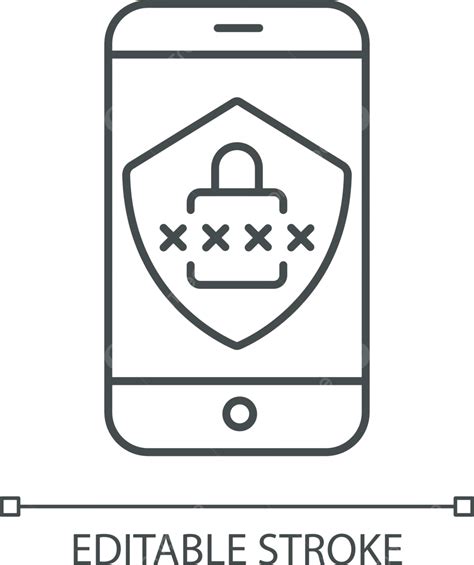 Smartphone Security Pixel Perfect Linear Icon Icon Verification