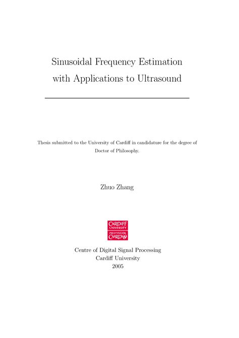 Sinusodial Frequency Estimation With Applications To Ultrasound Eurasip