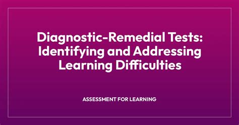Diagnostic Remedial Tests Identifying And Addressing Learning Difficulties • Teachers Institute