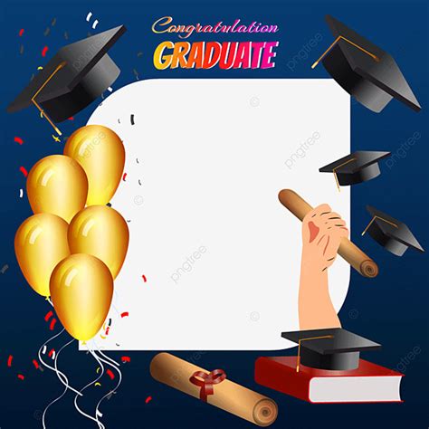 현대적이고 고급스러운 졸업 소셜 미디어 테두리 벡터 Png 교육 눈금 학생 Png 일러스트 및 벡터 에 대한 무료 다운로드 Pngtree