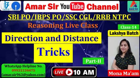 direction and distance part ii reasoning tricks class 14 sbi ibps rrb