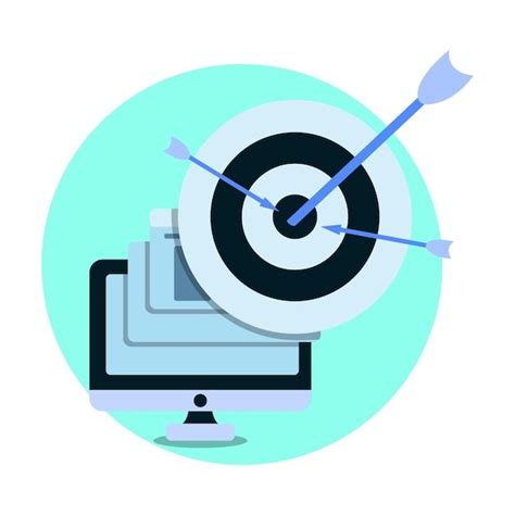 Premium Vector Computer Target Flat Design Template Online Target