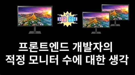 프론트엔드 개발자의 적정 모니터 수에 대한 생각 듀얼모니터 싱글 모니터 Youtube