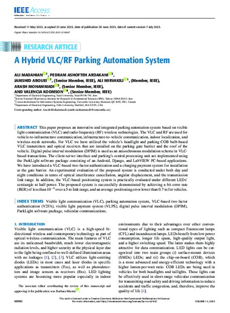 a hybrid vlc rf parking automation system