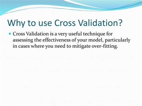 Cross Validation Cross Validationmcross Validationpptx