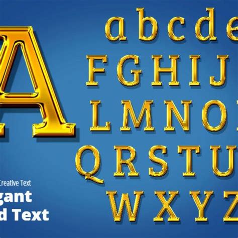 Gold Font Creative Text Lettering Fonts
