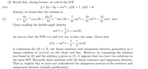 Solved 3 ﻿recall That During Lecture We Solved The