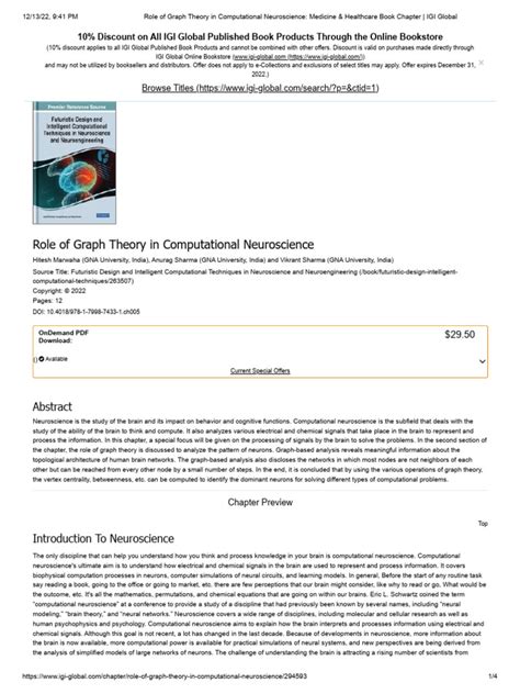 74 r chapter role of graph theory in computational neuroscience