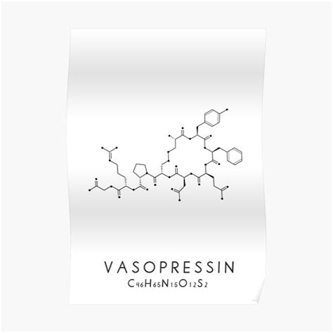 Vasopressin Molecular Structure White Poster For Sale By Typelab Redbubble