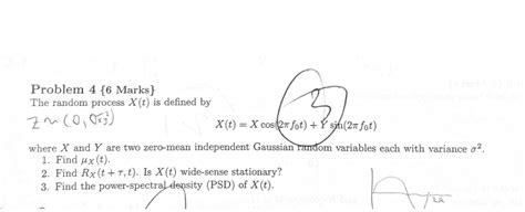 solved problem 4{6 marks } the random process x t is