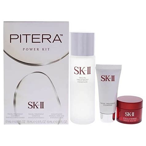 Sk Ii 피테라 파워 키트 25oz 페이셜 트리트먼트 에센스 057oz 클렌저 050oz Rna 크림 남녀공용 3개