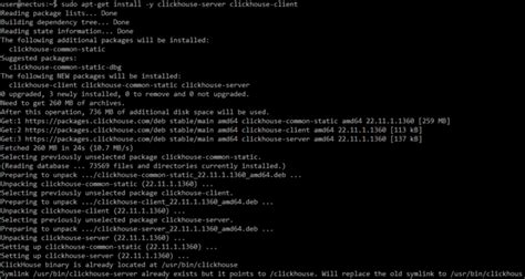 clickhouse db installation for nectus netflow and syslog storage