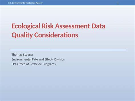 Ppt Ecological Risk Assessment Data Quality Considerations Powerpoint