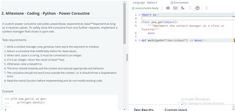 Solved Milestone ﻿coding ﻿python ﻿power Coroutinea
