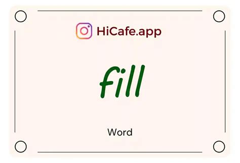 English Word Fill Meaning And Definition Hicafe