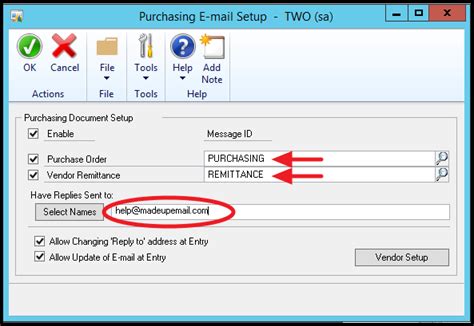 tip email setup in microsoft dynamics gp trinsoft