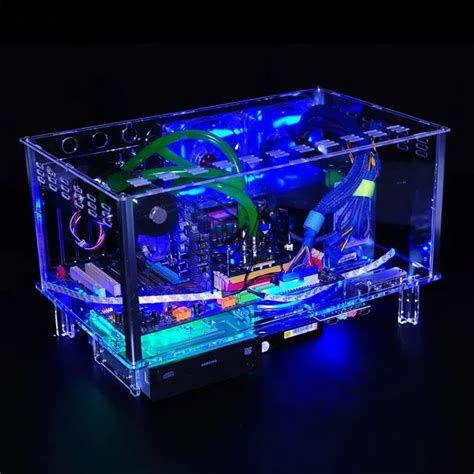 Qdiy Pc D779xm 수평 Mircoatx Htpc 아크릴 투명 데스크탑 Pc 물 냉각 컴퓨터 케이스 에서qdiy Pc