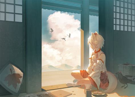 Shameimaru Aya Inubashiri Momiji And Shameimaru Aya Touhou Drawn By Furahata Gen Danbooru