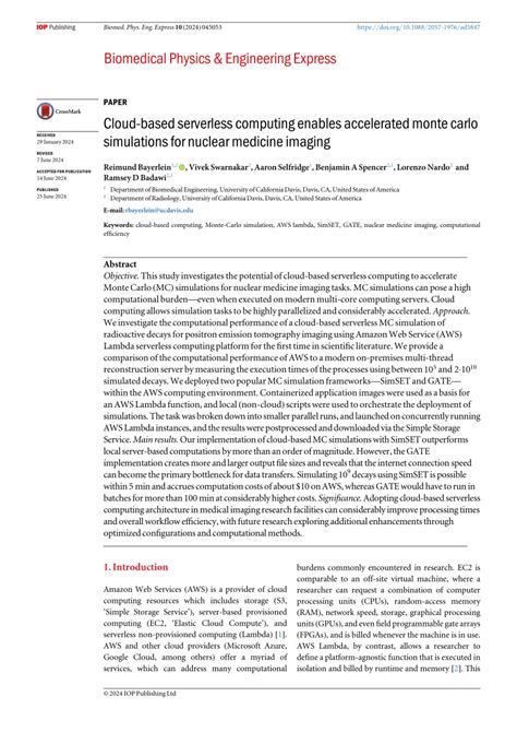 Cloud Based Serverless Computing Enables Accelerated Monte Carlo