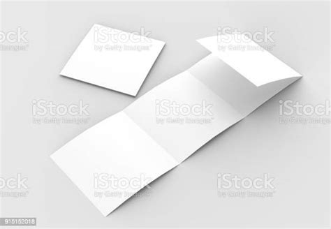 접혀평방 4 4fold브로셔 모형에 고립 된 부드러운 회색 배경 3d 설명입니다 0명에 대한 스톡 사진 및 기타 이미지 0명 공란 깨끗한 Istock