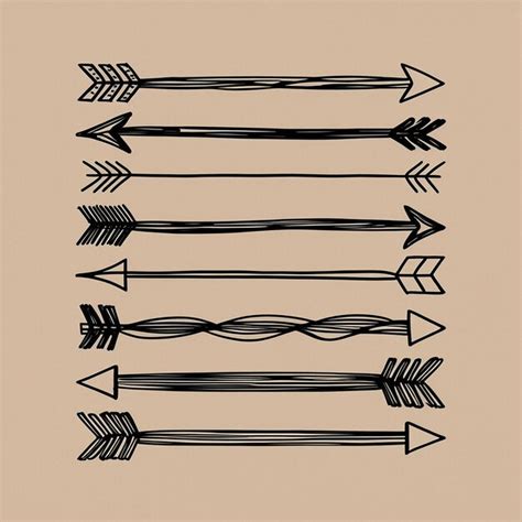 A Diverse Collection Of Handdrawn Black Arrows And Curved Lines In