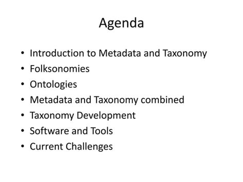 Taxonomies And Metadata Ppt