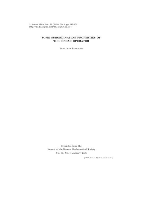 Pdf Some Subordination Properties Of The Linear Operator