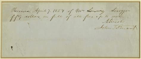 Lincoln Early Lawyer Receipt Check Signed Partner Stuart Historic