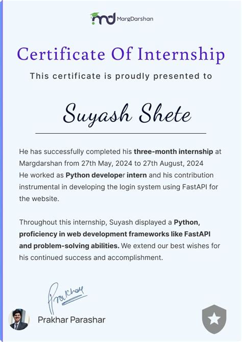 suyash shete on linkedin internship fastapi python 12 comments