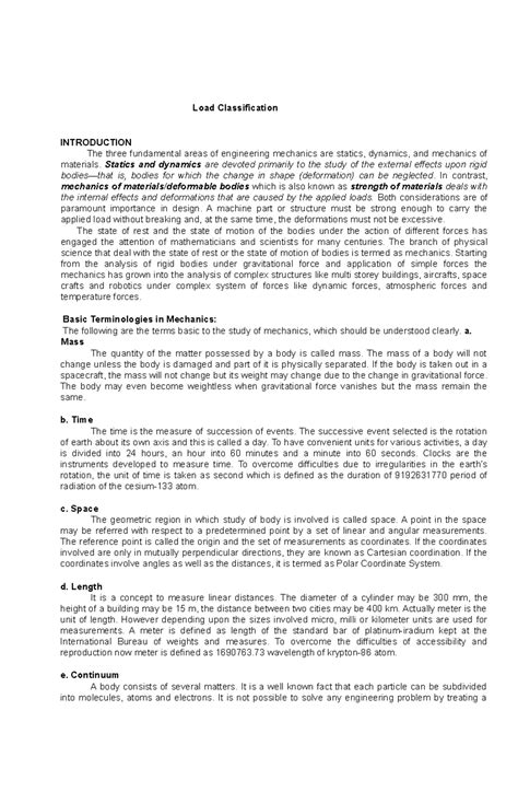 Load Classification The Three Fundamental Areas Of Engineering