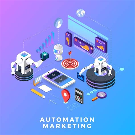 Premium Vector Flat Design Concept Automation Marketing Digital Marketing Tools Design
