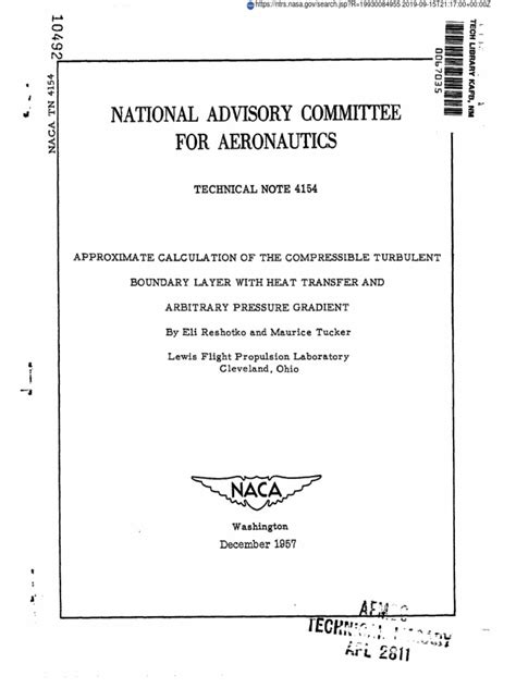 Aproximate Calculation Of The Compressible Turbulent Boundary Layer With Heat Transfer And