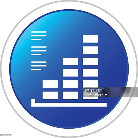 Bar Graph Icon On A Round Button Stickerseries High Res Vector Graphic