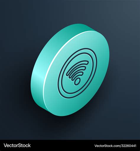 Isometric Line Wi Fi Wireless Internet Network Vector Image