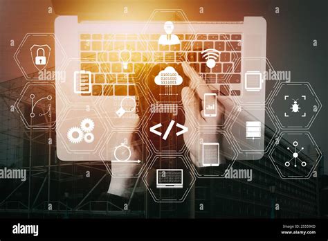 Coding Software Developer Work With Augmented Reality Dashboard