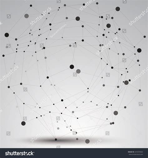 Abstract Asymmetric Vector Monochrome Structure Black Stock Vector