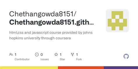 Github Chethangowda8151 Htmlcss And Javascript Course Provided By