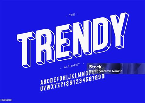 벡터 유행 글꼴 3d 굵게 인쇄 술 Sans Serif 스타일 3차원 형태에 대한 스톡 벡터 아트 및 기타 이미지 3차원 형태 개체 그룹 기하 도형 Istock