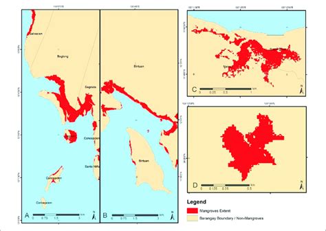 Mangrove Extent Maps For A Busuanga B Coron C Kii Ecopark And Download Scientific
