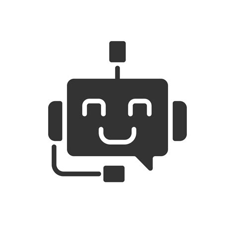 Support Chatbot Black Glyph Icon Algorithm Helping Users Automated