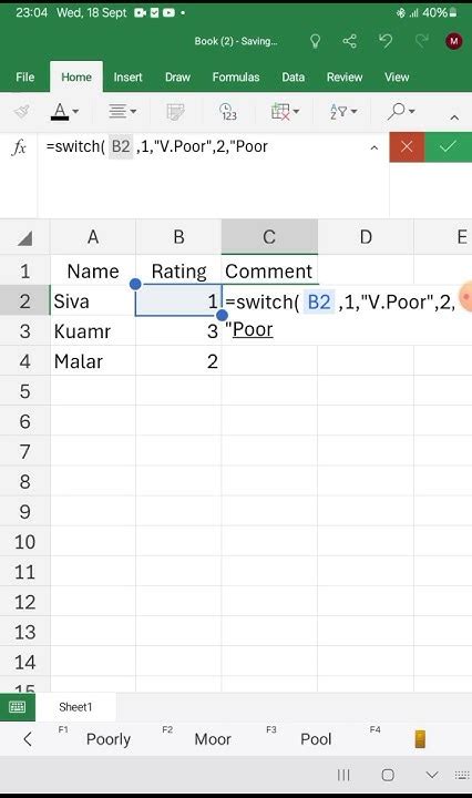 Switch Function In Excel Excel Microsoftexcel Nicecomputertutorial