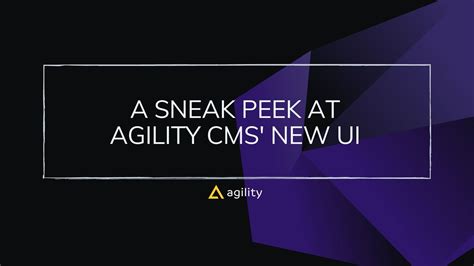a preview of agility cms ui