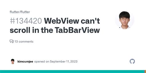 Webview Cant Scroll In The Tabbarview · Issue 134420 · Flutter