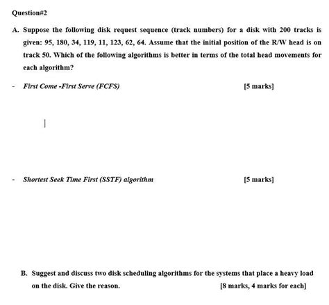 solved a suppose the following disk request sequence track