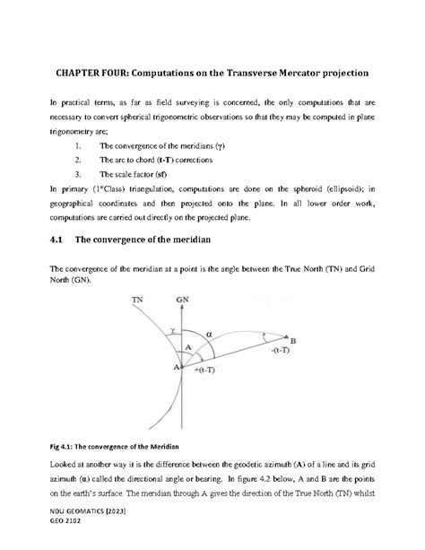 Chapter 4 Lecture Notes For Map Projections Ndu Geomatics [20 23